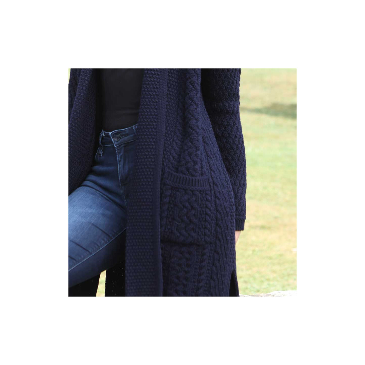 Inis Crafts Long Navy Jacket - Le Comptoir Irlandais