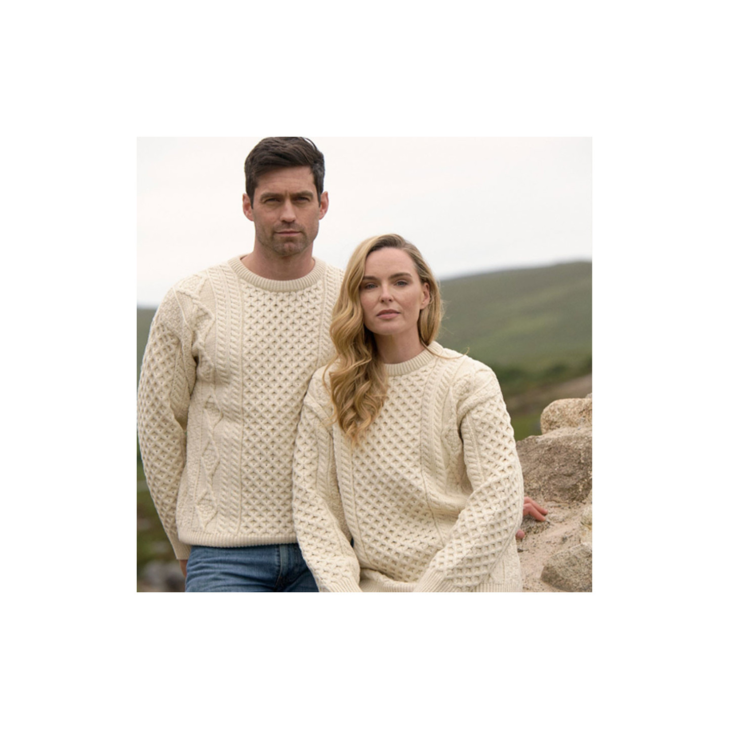 Inis Craft Longford Ecru sweater - Le Comptoir Irlandais